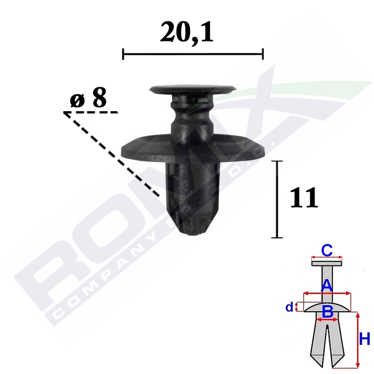 kołek rozporowy C70620 - Katalog - Dystrybutor spinek samochodowych